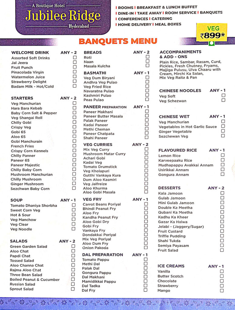 Banquets – Hotel Jubilee Ridge
